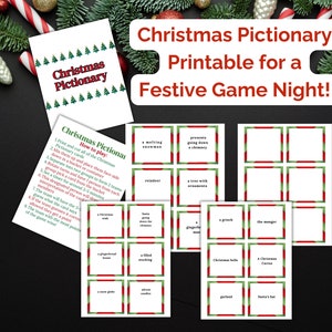 Christmas Pictionary Game, Printable Pictionary Game, Christmas ...