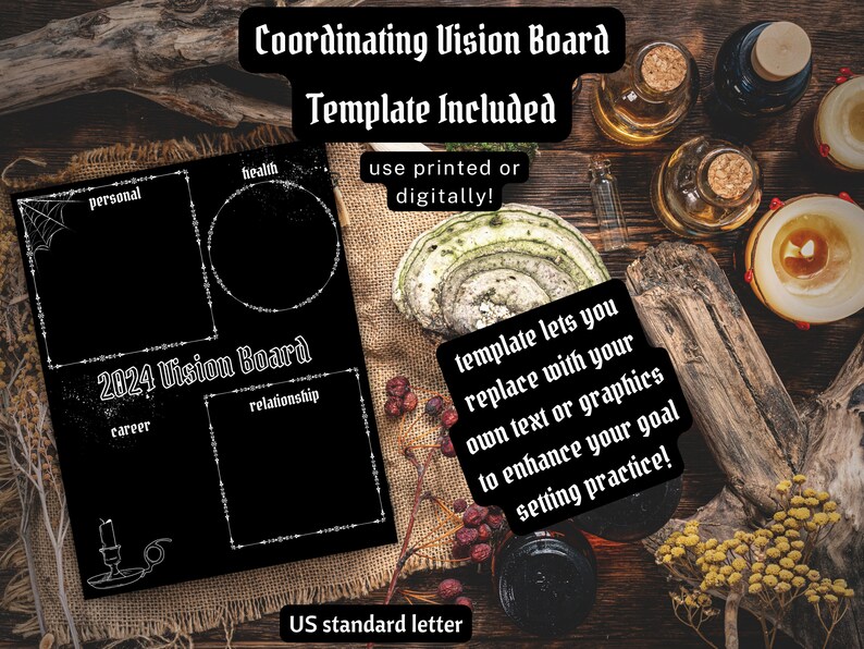 Gothic Vision Board Kit: Dark Academia Affirmation Cards (digital) - Etsy