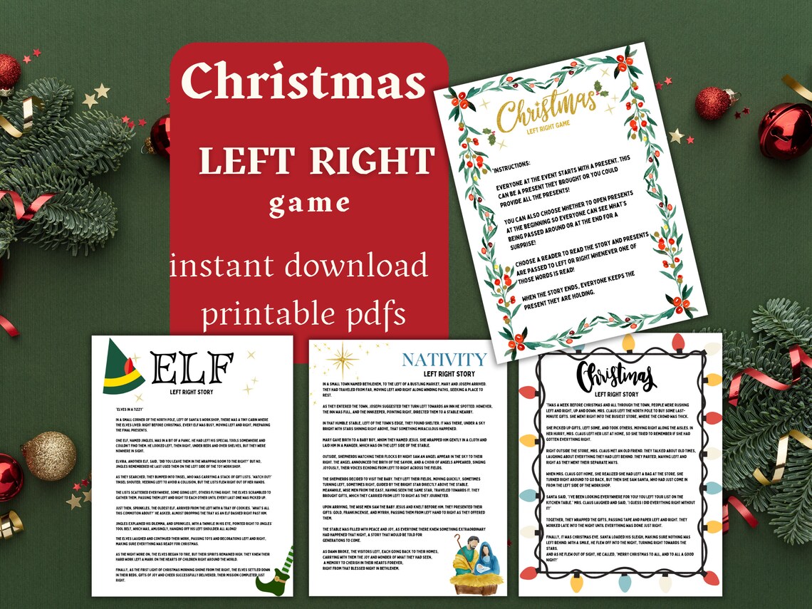 Christmas Left Right Game, Christmas Party Game, Gift Exchange Game ...