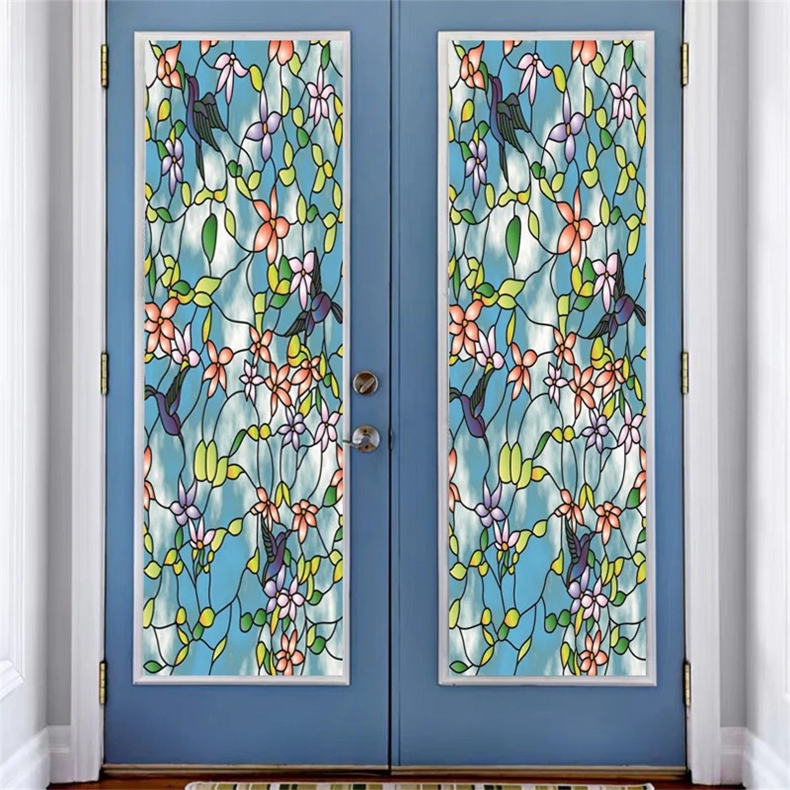 Custom-sized Frosted Stained Glass Window Films - Privacy Static Cling ...