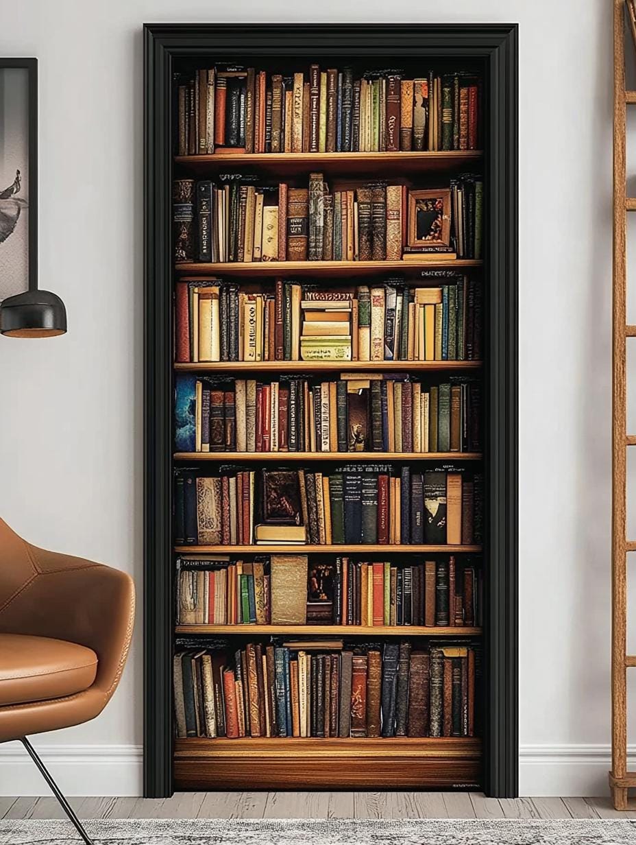 Custom Size Classic Library Door Wrap Self-adhesive and Waterproof ...