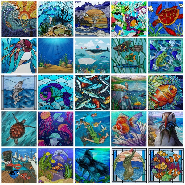 Stained Glass Window Film Fish - Etsy UK