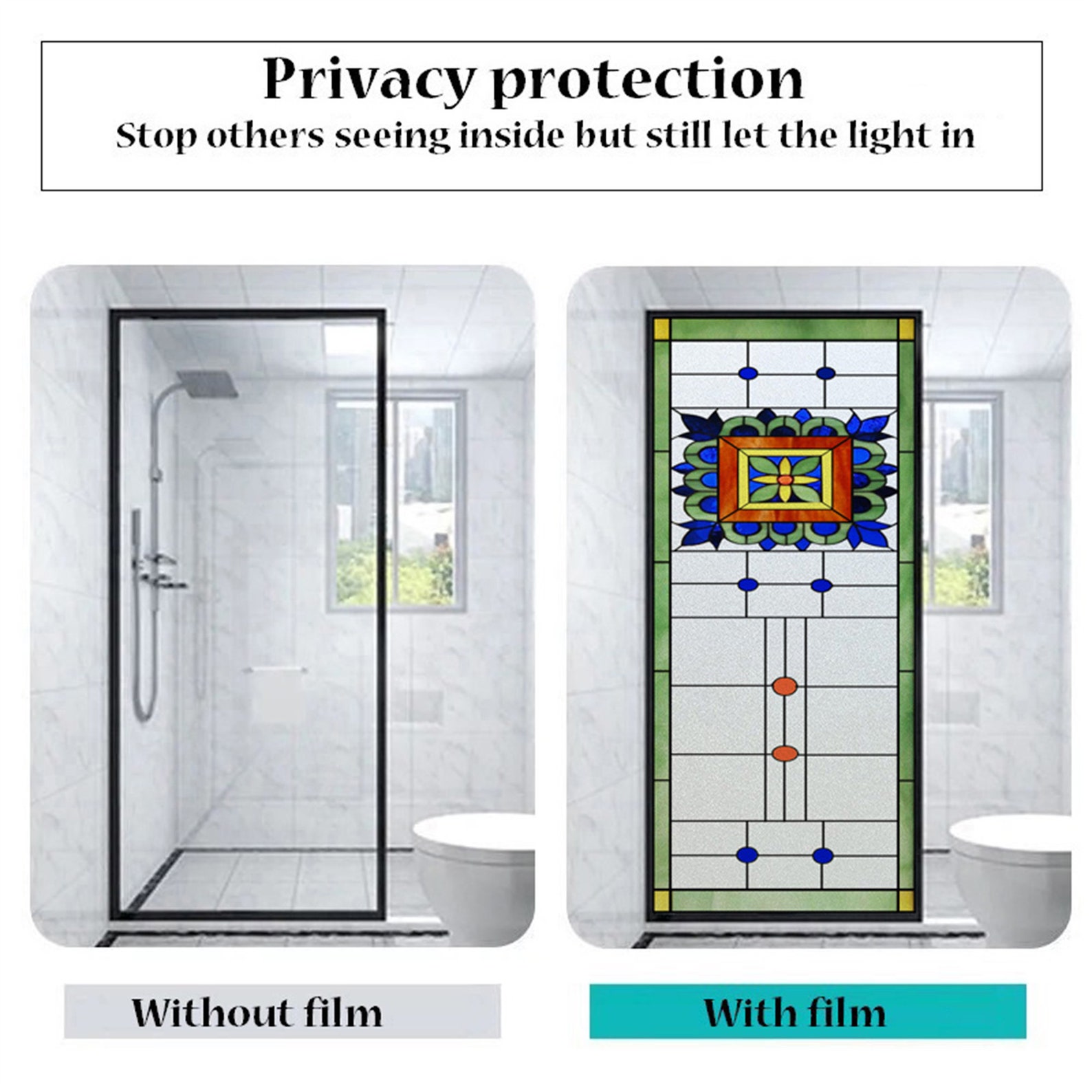 Stained Glass Window Film Privacy Window Film Decorative Window Film ...