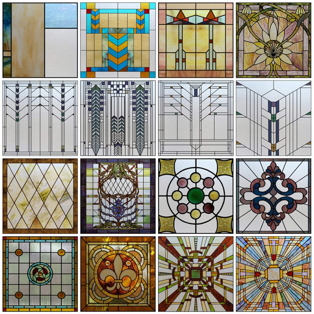 Custom Size Window Film Stained Glass Decorative Window Sticker Privacy ...