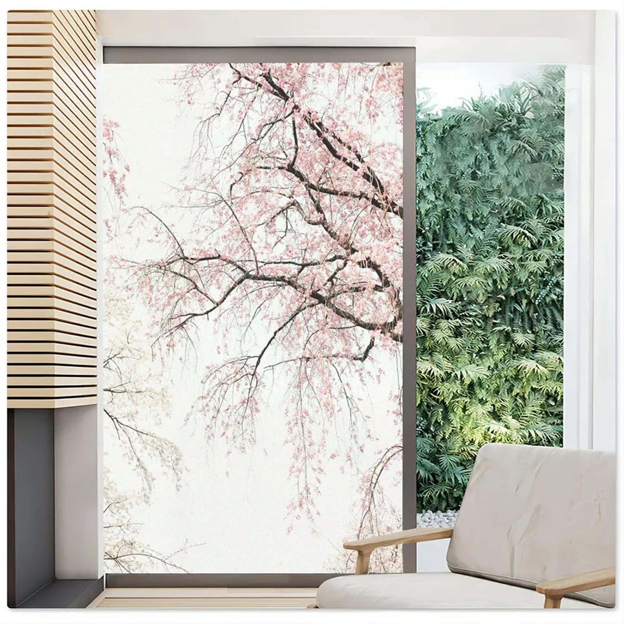 Custom Size Flowering Branch Pattern Privacy Glass Window Frosted Film ...
