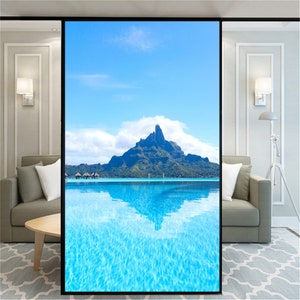 Ocean Frosted Window Film Window Privacy Film,tropical Sandy Beach at ...