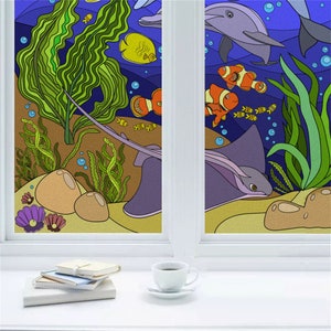 Custom Size Window Film Stained Glass Films Frosted Privacy Static ...