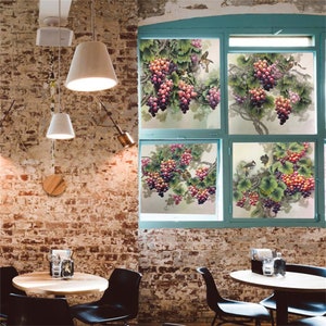 Custom Size Glass Films,frosted Decorative Window Film Grapes Design ...