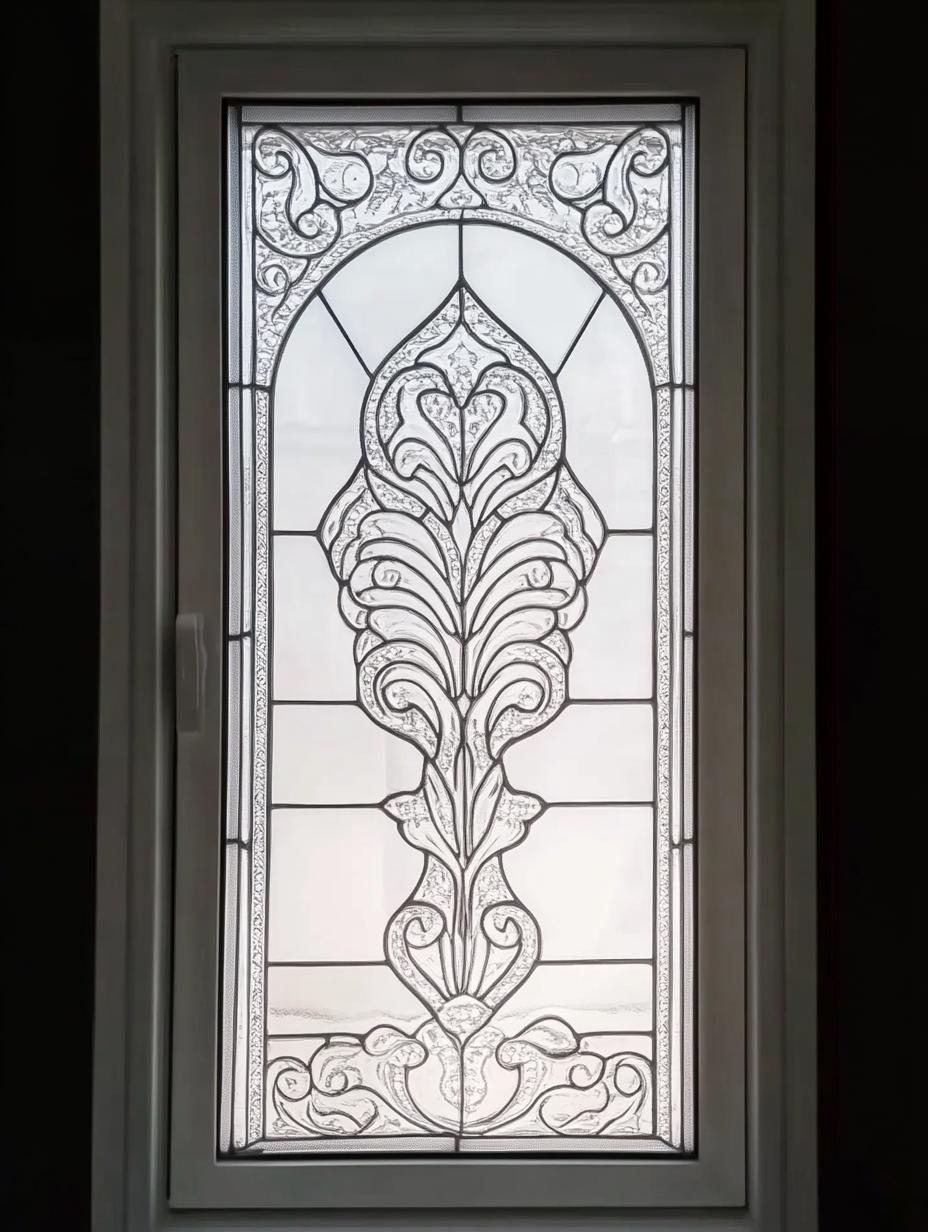 Custom Size Classic Baroque Frosted Glass Window Film Intricate Floral ...