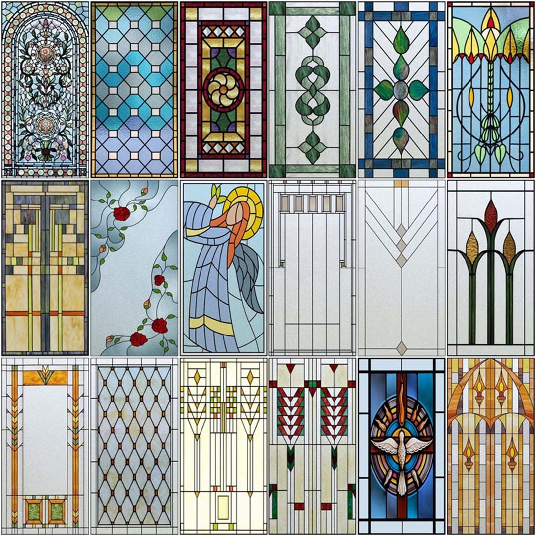 Stained Glass Window Film, Double-sided Thickened Static Cling Window ...