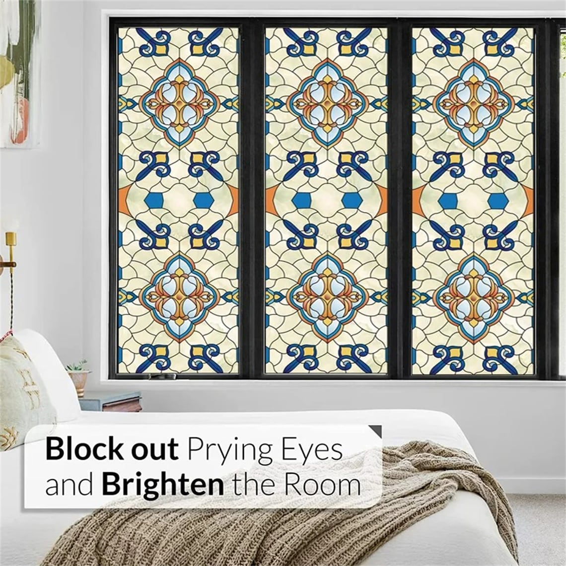 Custom-sized Frosted Stained Glass Window Films - Privacy Static Cling ...