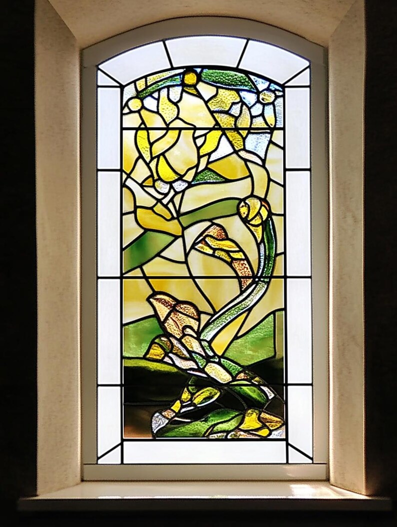 Custom Size Modern Mosaic Nature Window Privacy Film Vibrant Bird and ...