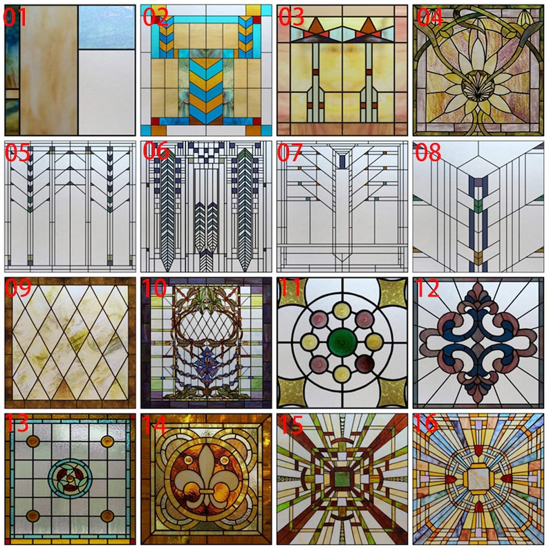 Custom Size Window Film Stained Glass Decorative Window Sticker Privacy ...