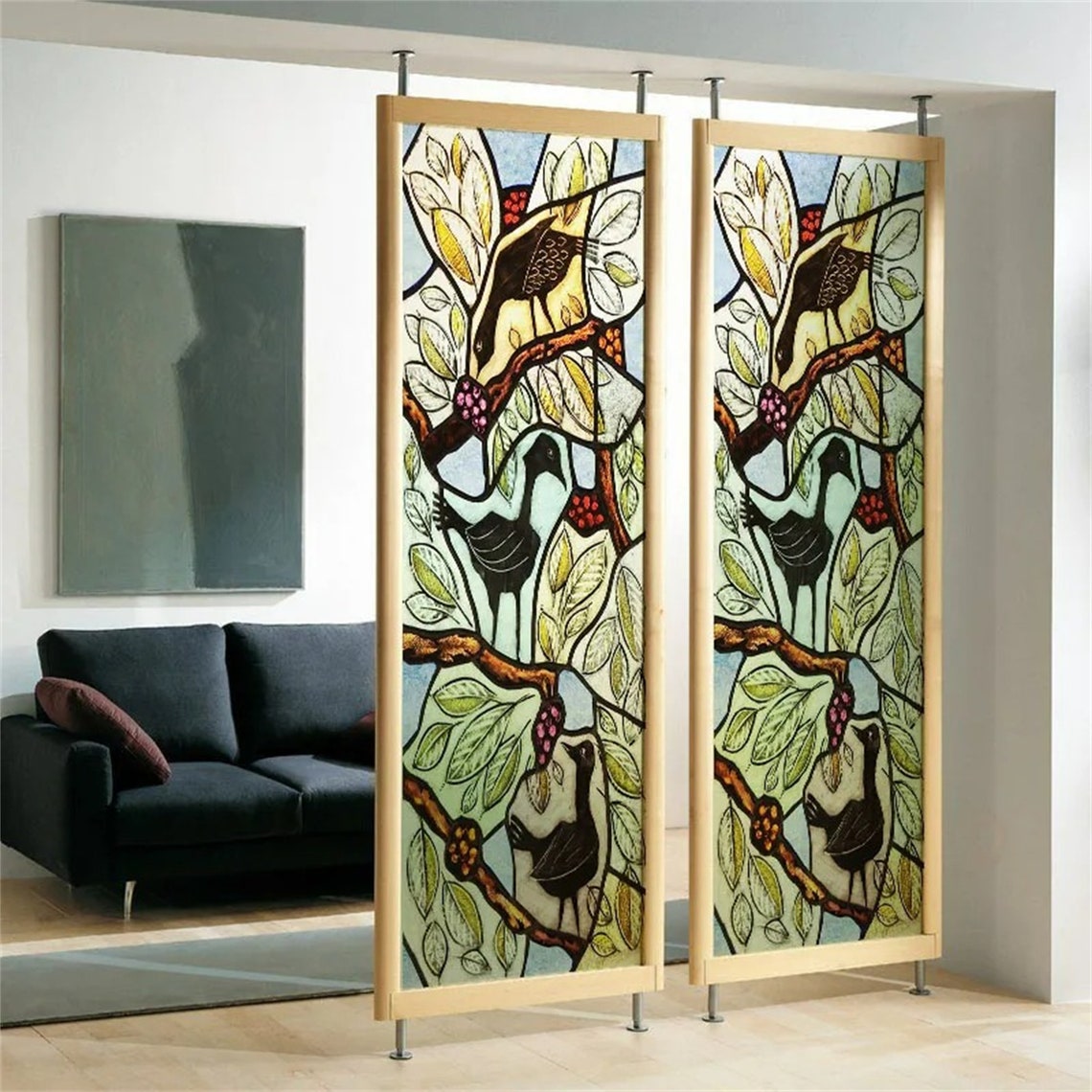 Custom-sized Frosted Stained Glass Window Films - Privacy Static Cling ...