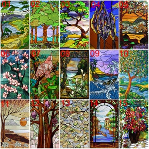 Tree of Life Privacy Windows Film Stained Glass Window Stickers Static ...