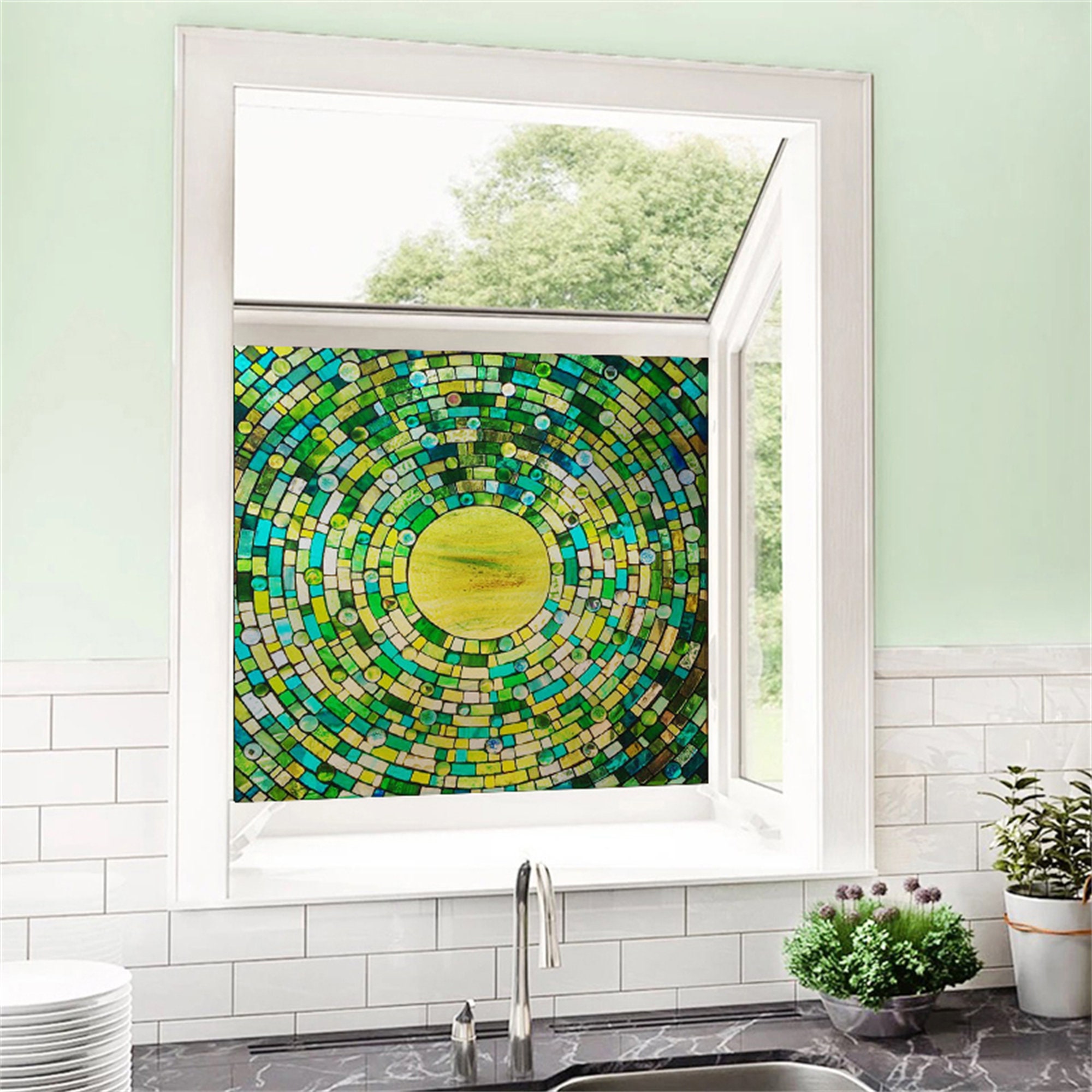 Customized Size Matte Window Film Stained Glass Decorative Uv Window ...