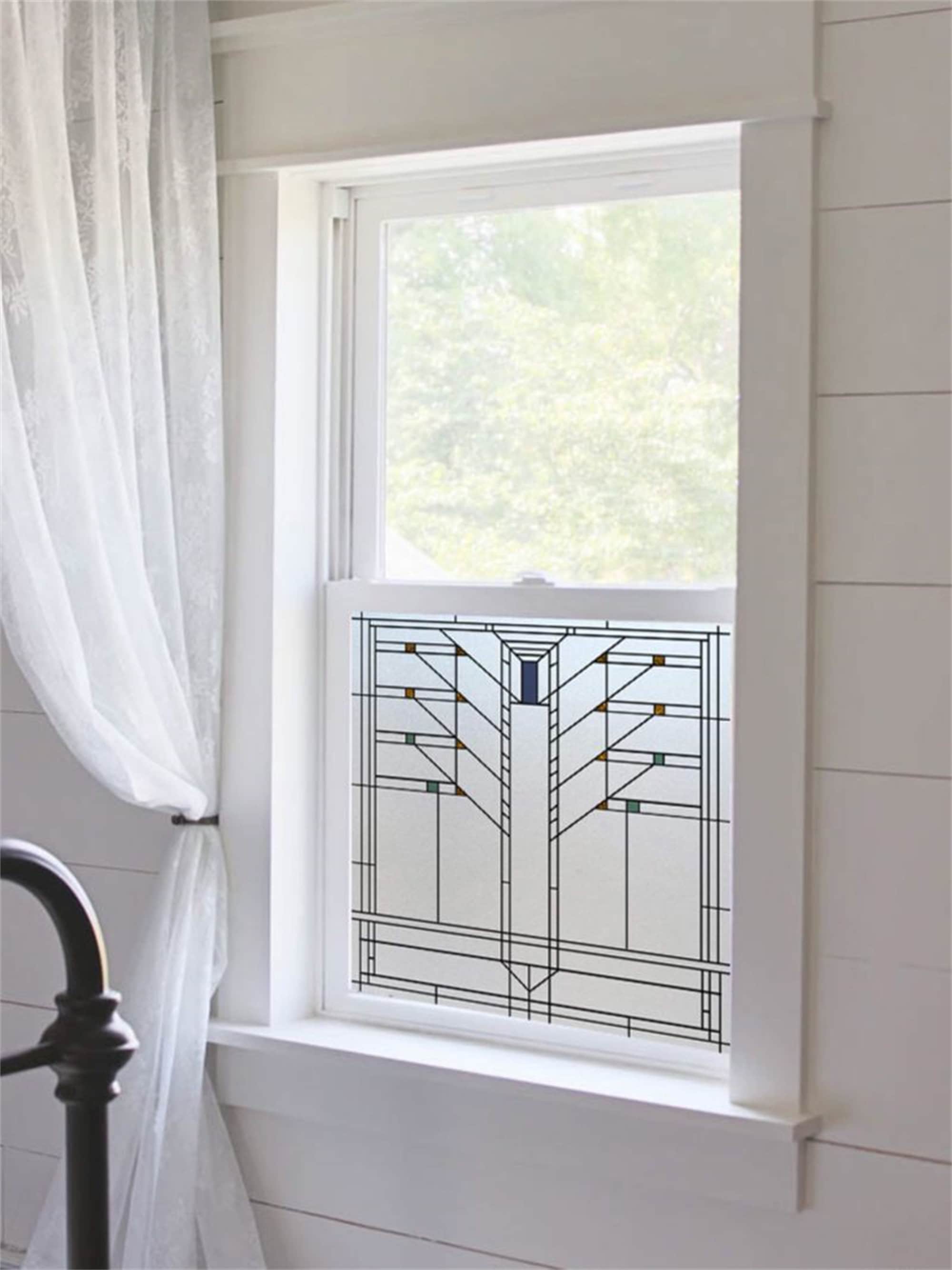 Custom Size Window Film Stained Glass Decorative Window Sticker Privacy ...