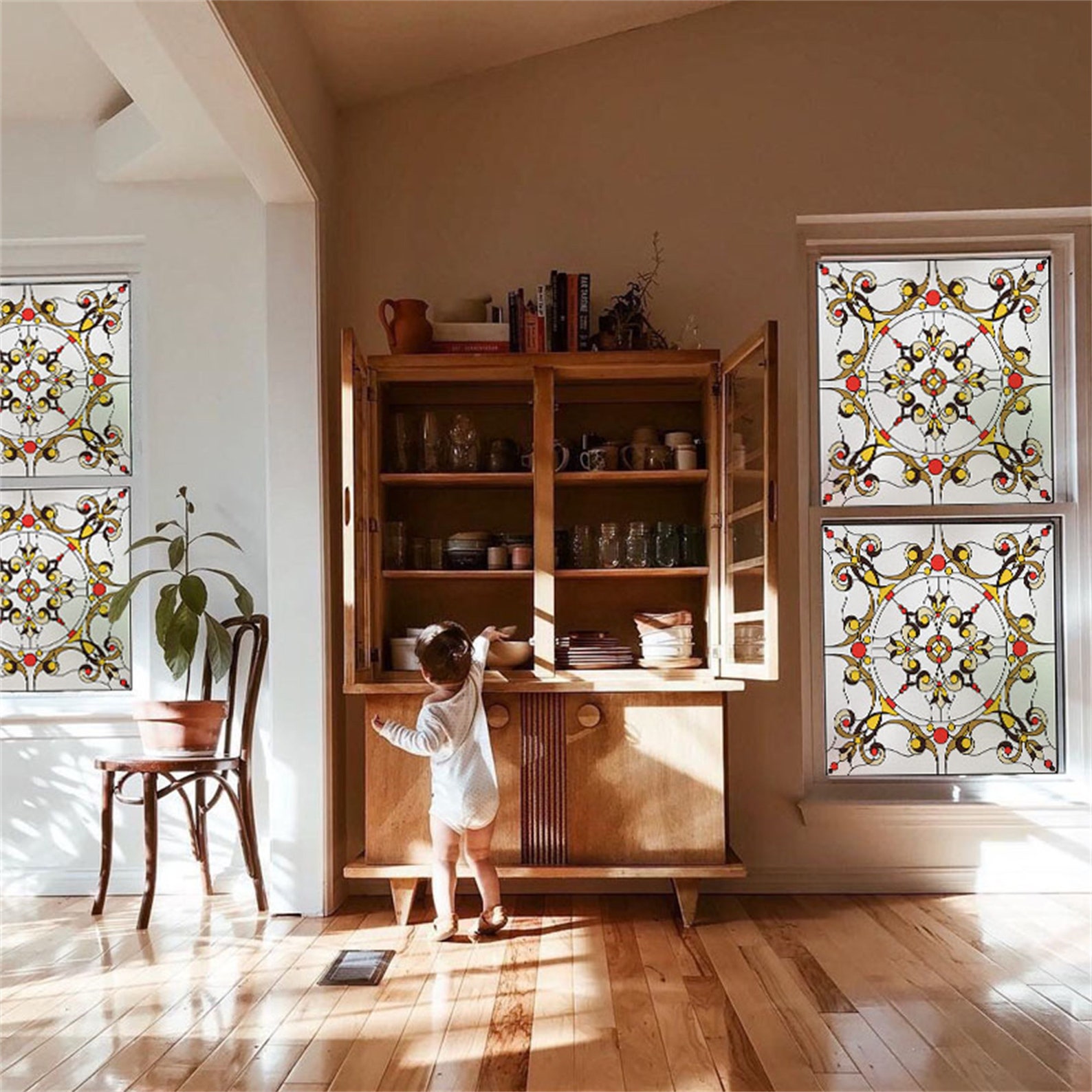 Custom Size Window Film Stained Glass Films Square Window Sticker ...