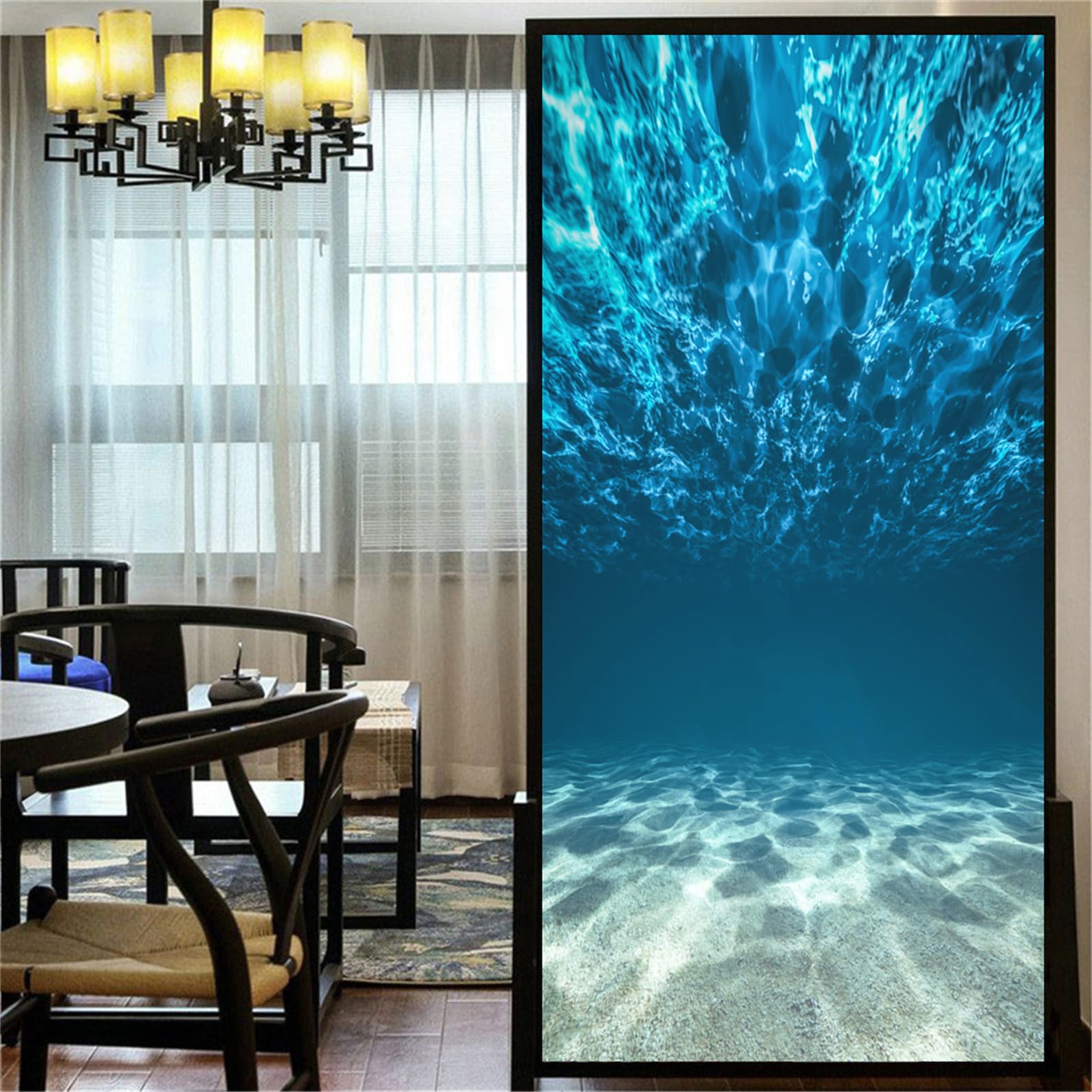 Ocean Frosted Window Film Window Privacy Film,tropical Sandy Beach at ...