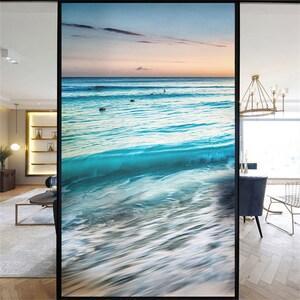 Ocean Frosted Window Film Window Privacy Film,tropical Sandy Beach at ...