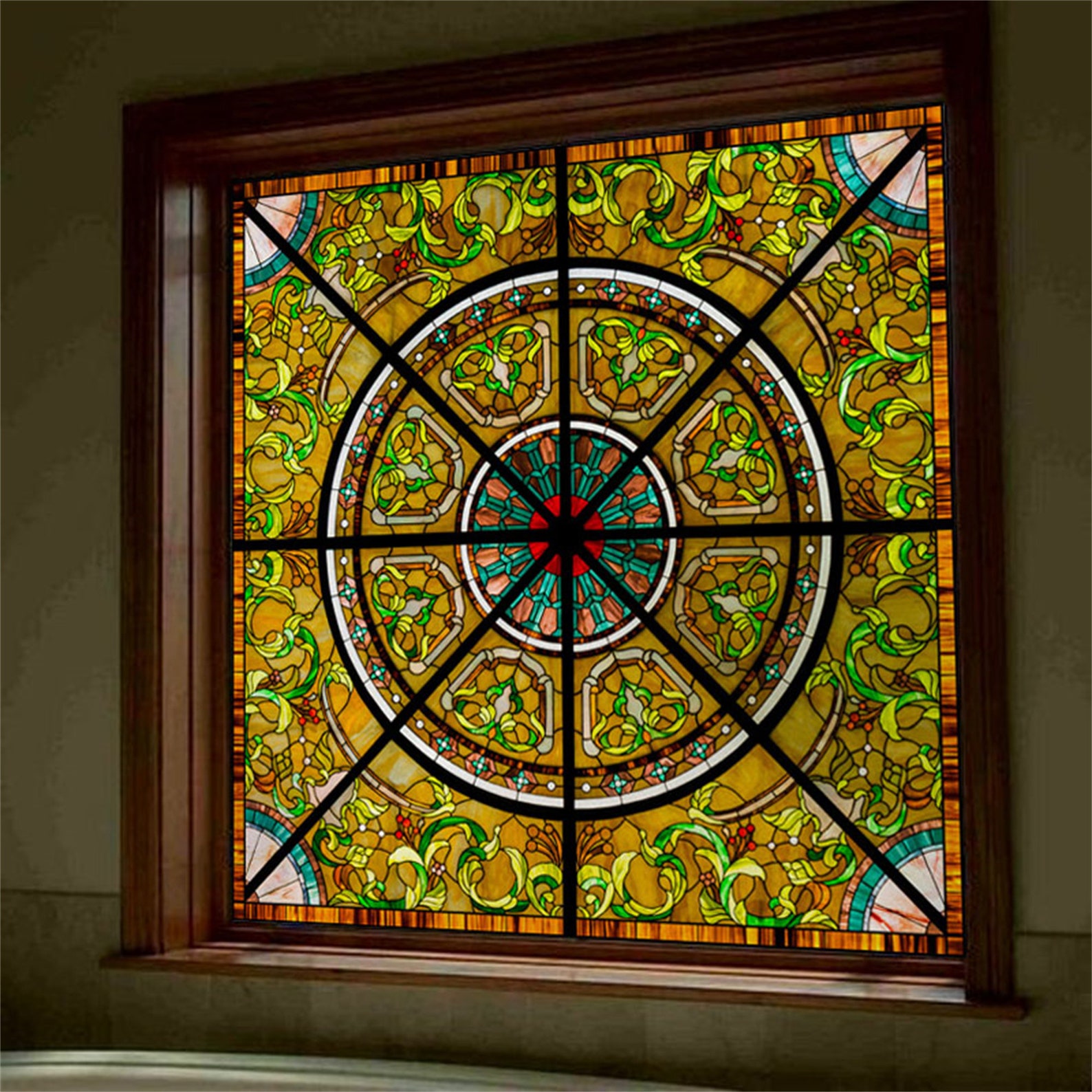 Custom Size Window Film Stained Glass Films Square Window Sticker ...