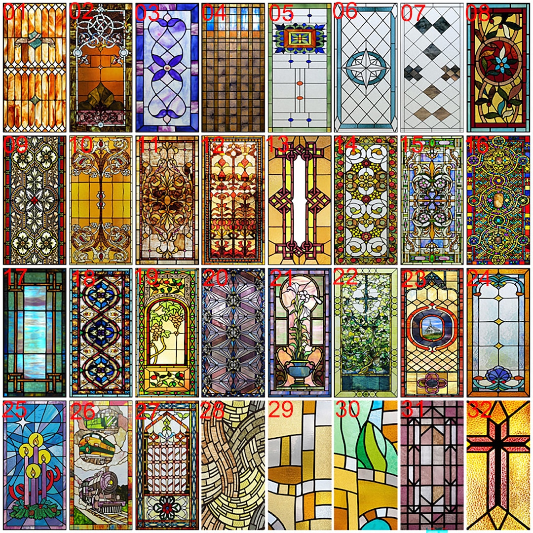 Custom Sizes Frosted Privacy Window Film Decorative Stained Glass ...