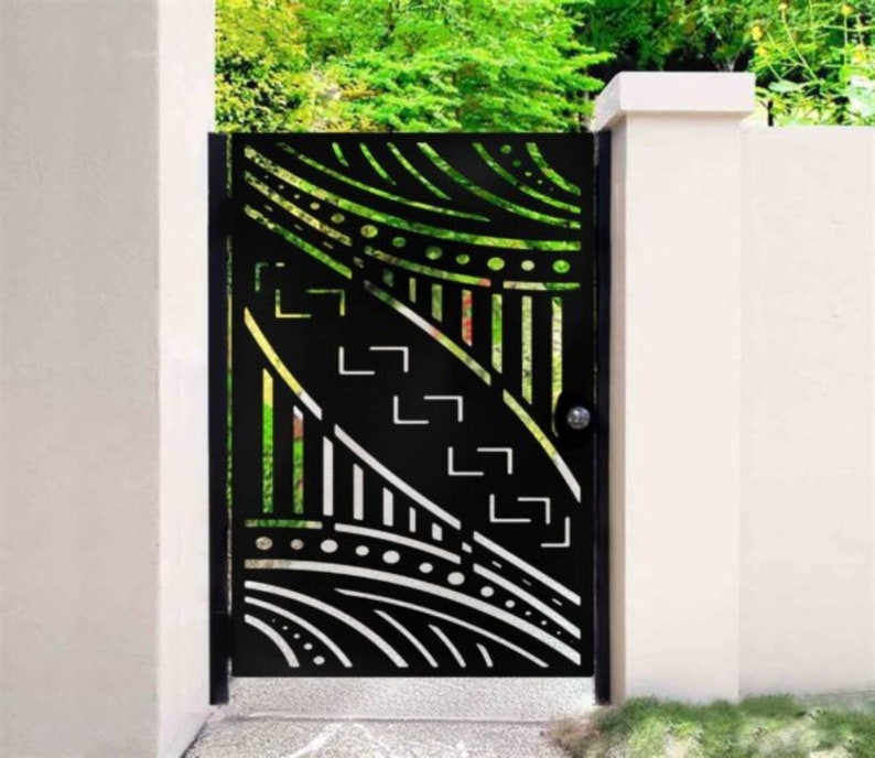 3D Laser Cut Abstract Art Metal Garden Gate Custom Fabrication Metal ...