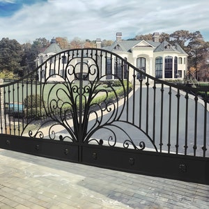 Modern & Stylish Symmetrical Doodle Design Driveway Gate | Custom ...