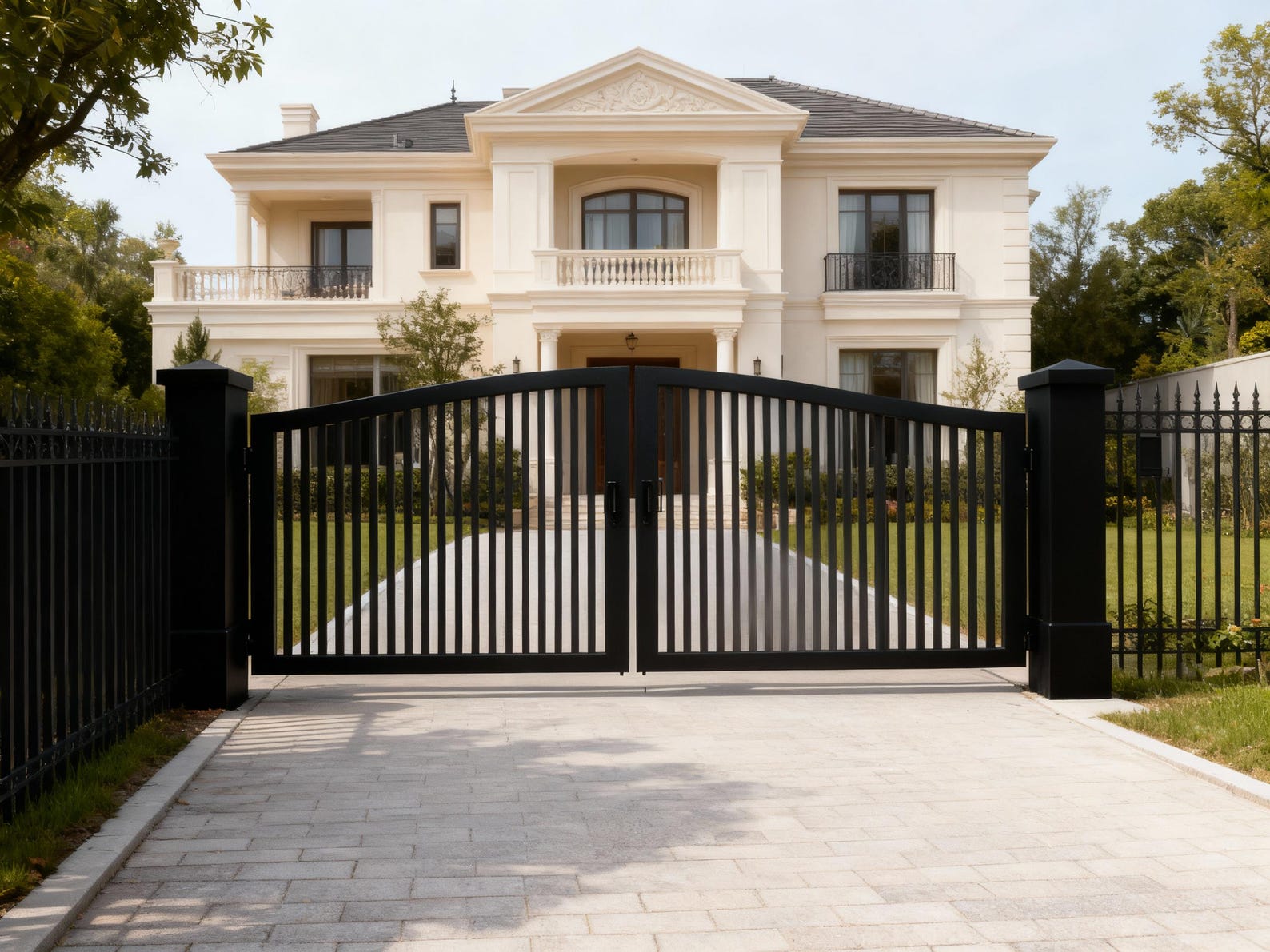 Modern Laser Cut Tree Branch Design Entry Gate | Custom Fabrication ...