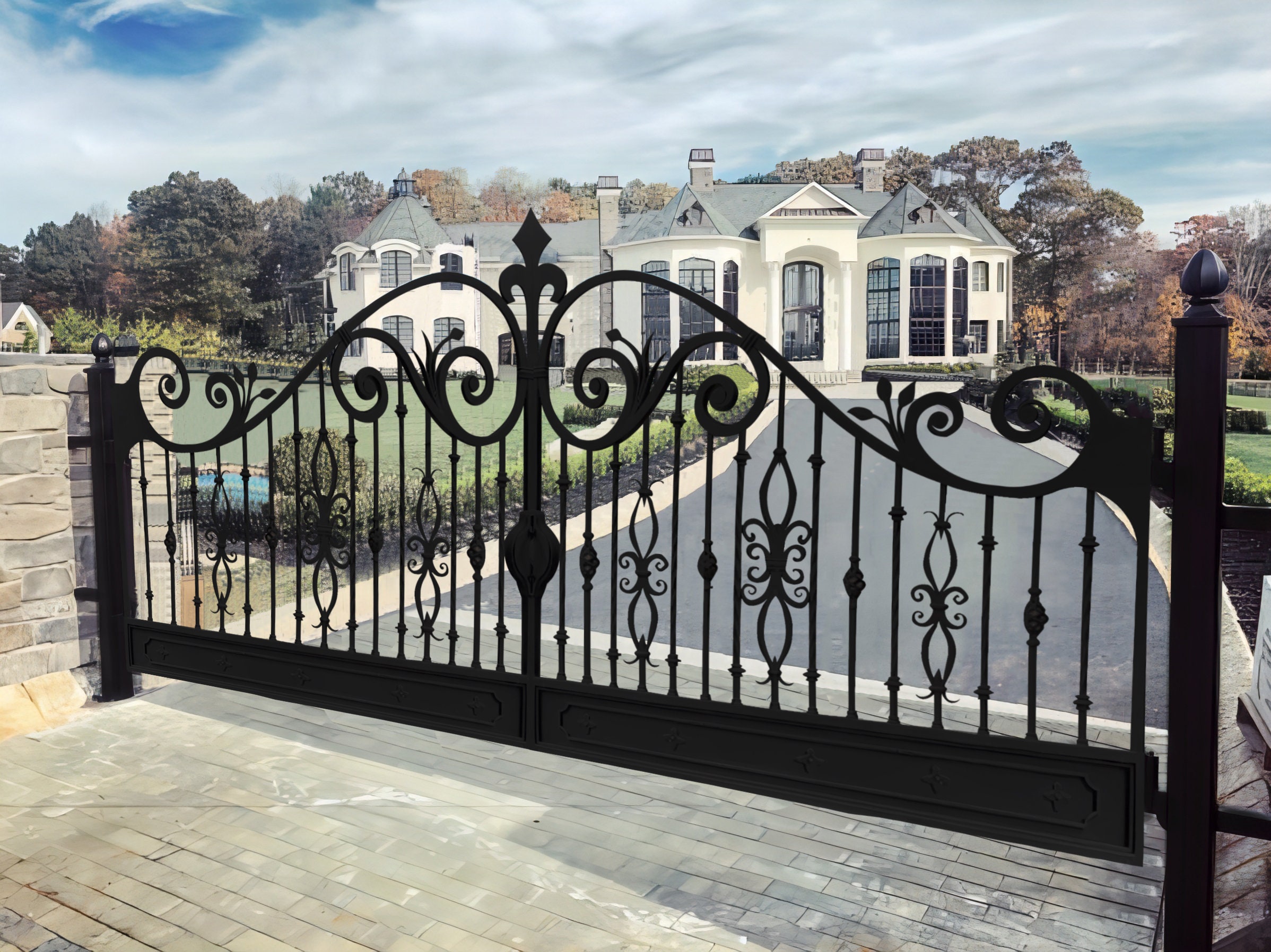 Luxurious Royal Majestic Modern Art Metal Entry Gate | Wrought Iron ...