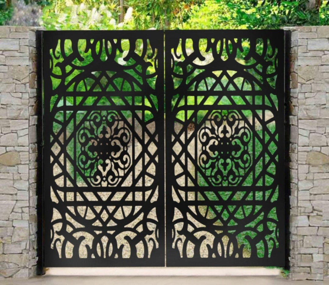 Decorative Visual Art Design Gate | Modern Fabrication Metal Yard Gate ...