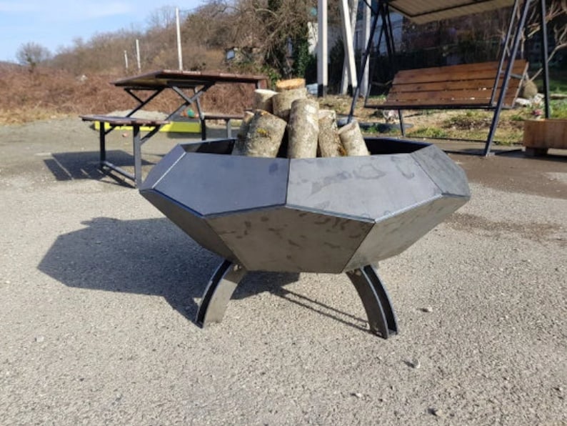 Fire Pit Diamond Shape Wood Burning Outdoor Firepit Custom - Etsy