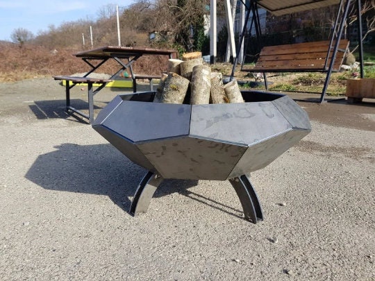 Fire Pit Diamond Shape Wood Burning Outdoor Firepit Custom - Etsy