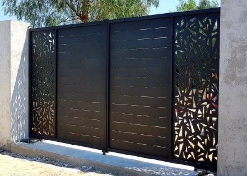 Custom Fabrication Side Panel Geometric Design Entrance Gate - Etsy
