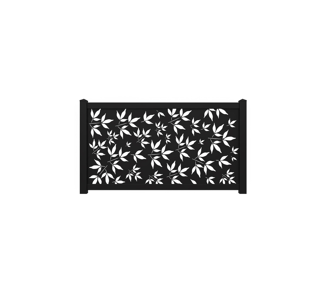 Leaf Pattern Plasma‑cut Steel Fence Panel | Decorative Botanical Metal ...