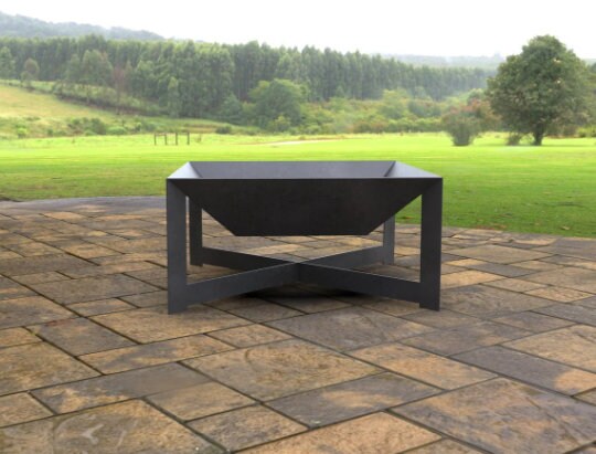 Square Fire Pit Wood Burning Outdoor Firepit Custom Morden Design Model ...