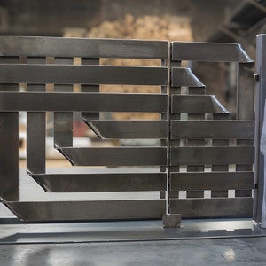 Fabulous Geometric Design Metal Pool Gate | Custom Fabrication Unique ...