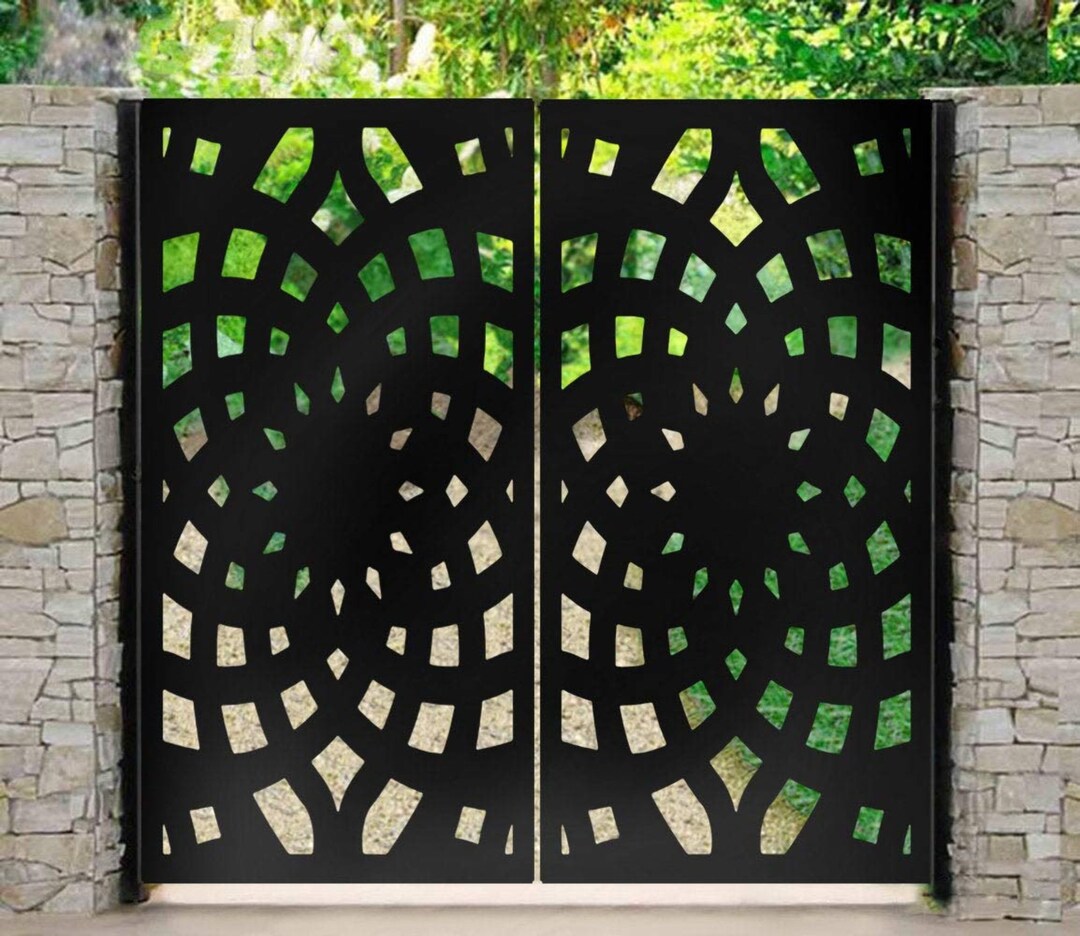 Unique Laser Cut Vector Graphic Design Metal Gate| Modern Custom ...