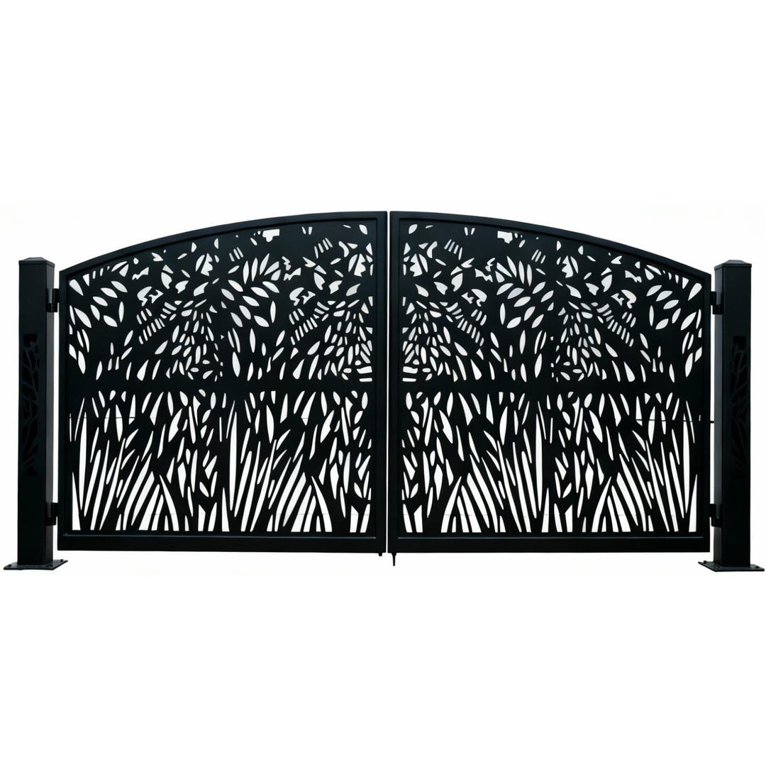Modern Laser Cut Bush Design Entry Gate| Custom Fabrication Heavy Duty ...
