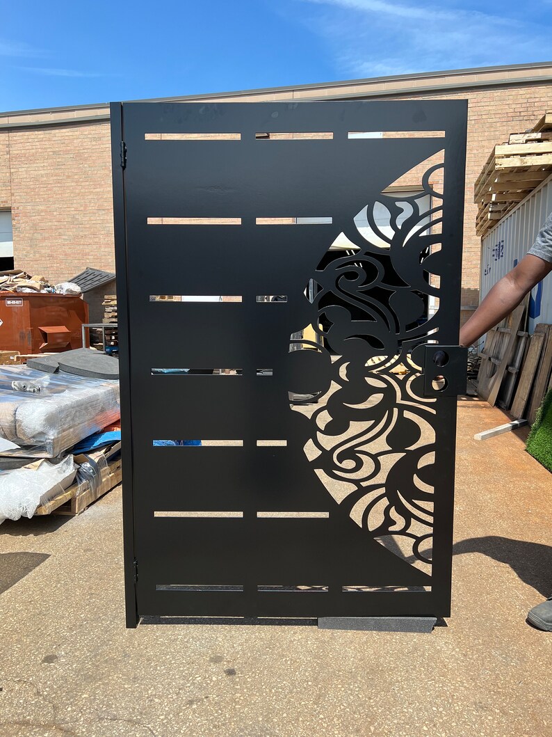 Modern Laser Cut Design Metal Walk Through Gate Classic Etsy