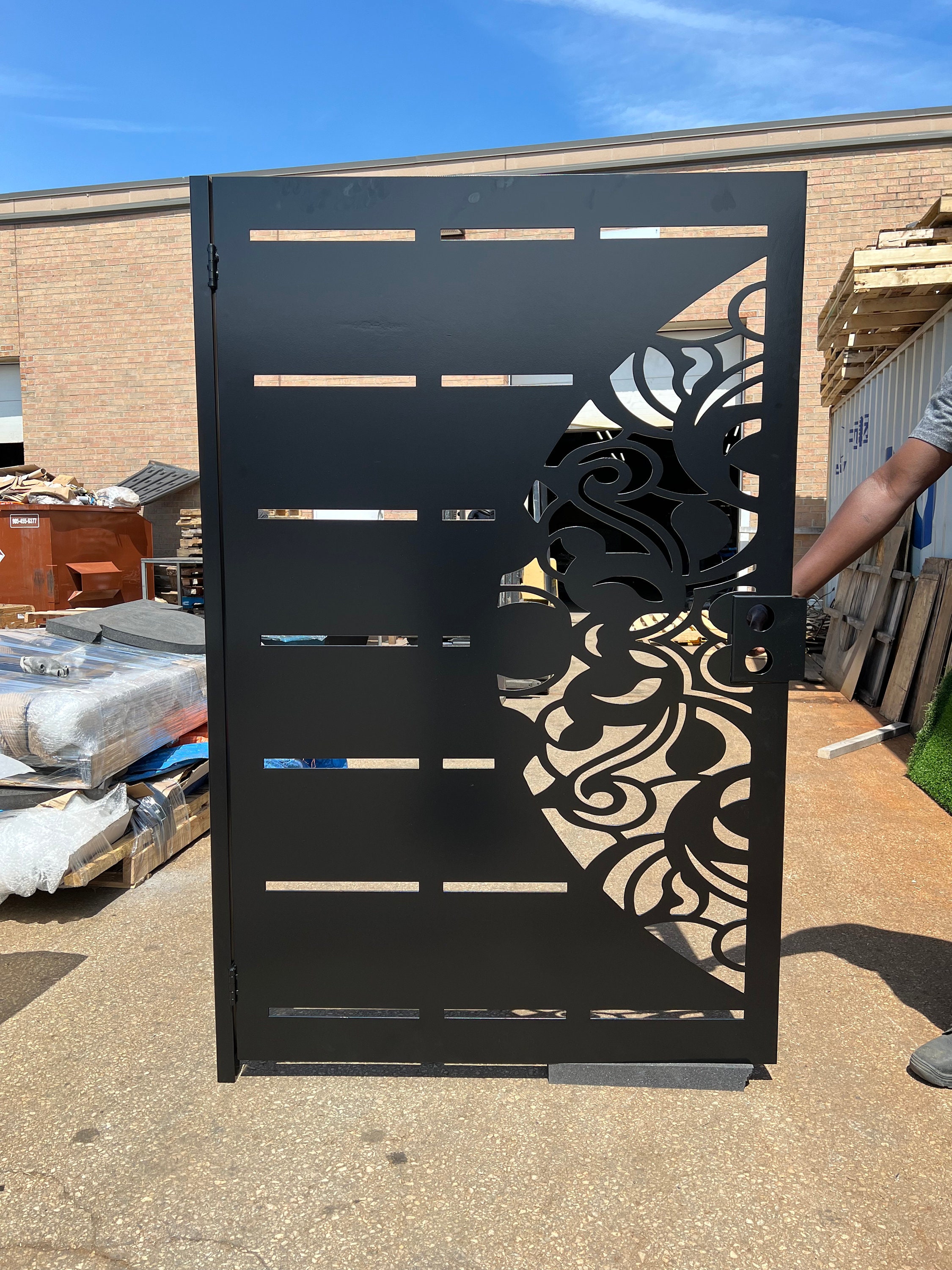 Modern Laser Cut Design Metal Walk Through Gate Classic - Etsy