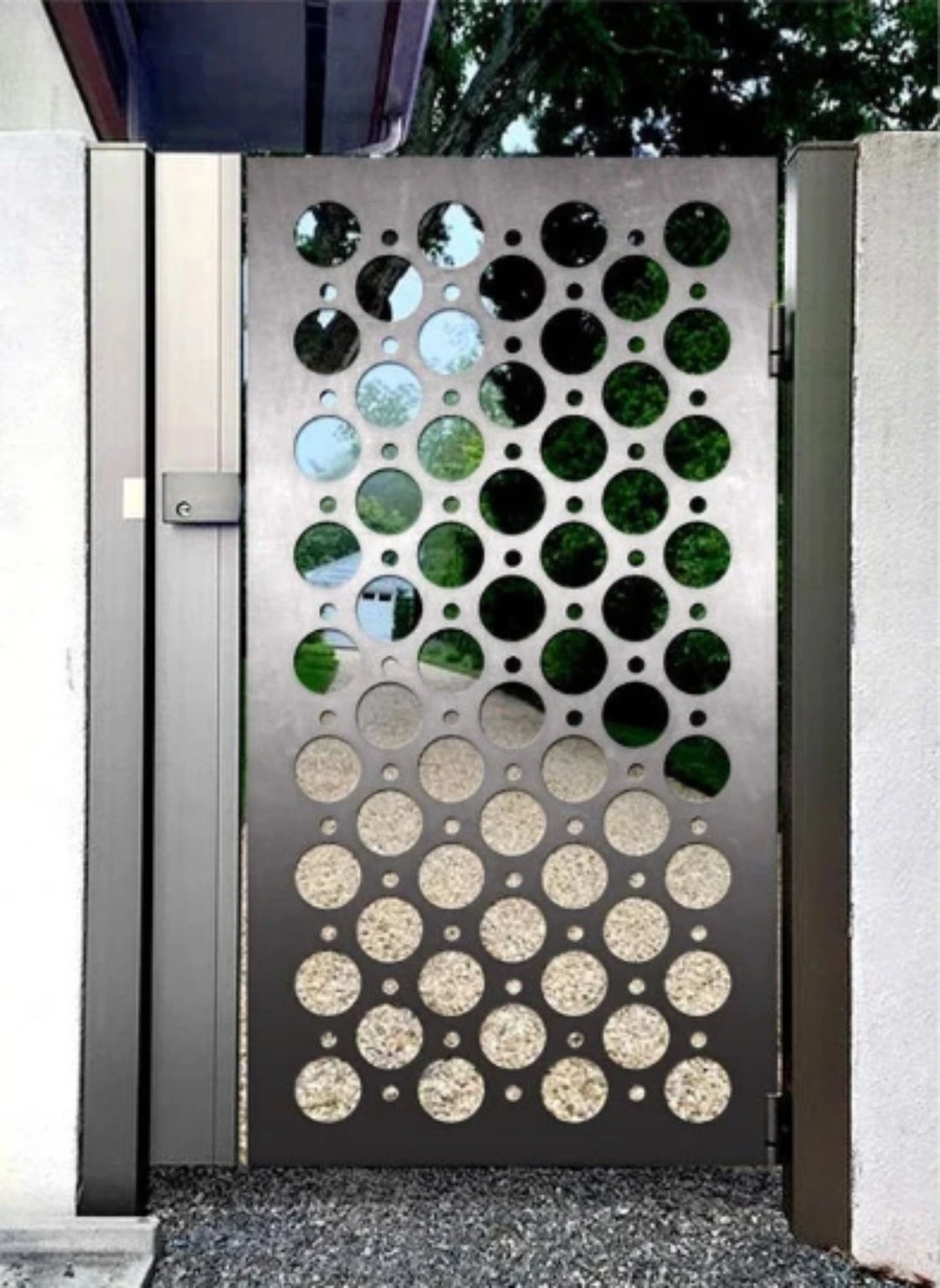 Beautiful 3d Laser Cut Artistic Circular Design Metal Garden Gate
