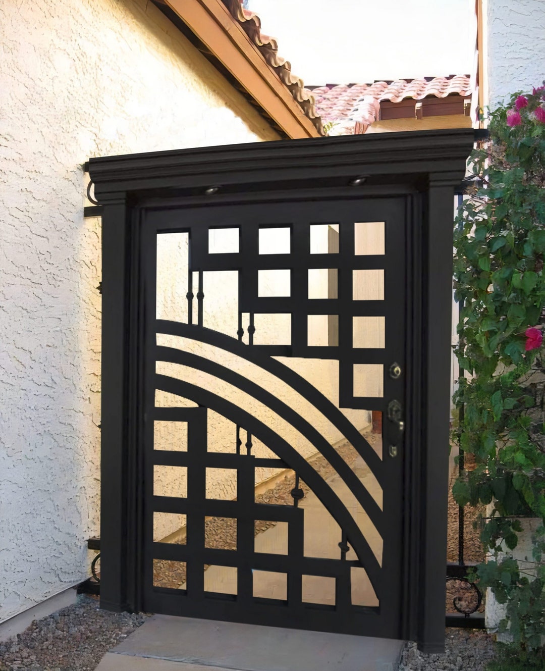 Stunning Square Box Design Metal Pool Gate | Custom Fabrication Metal ...