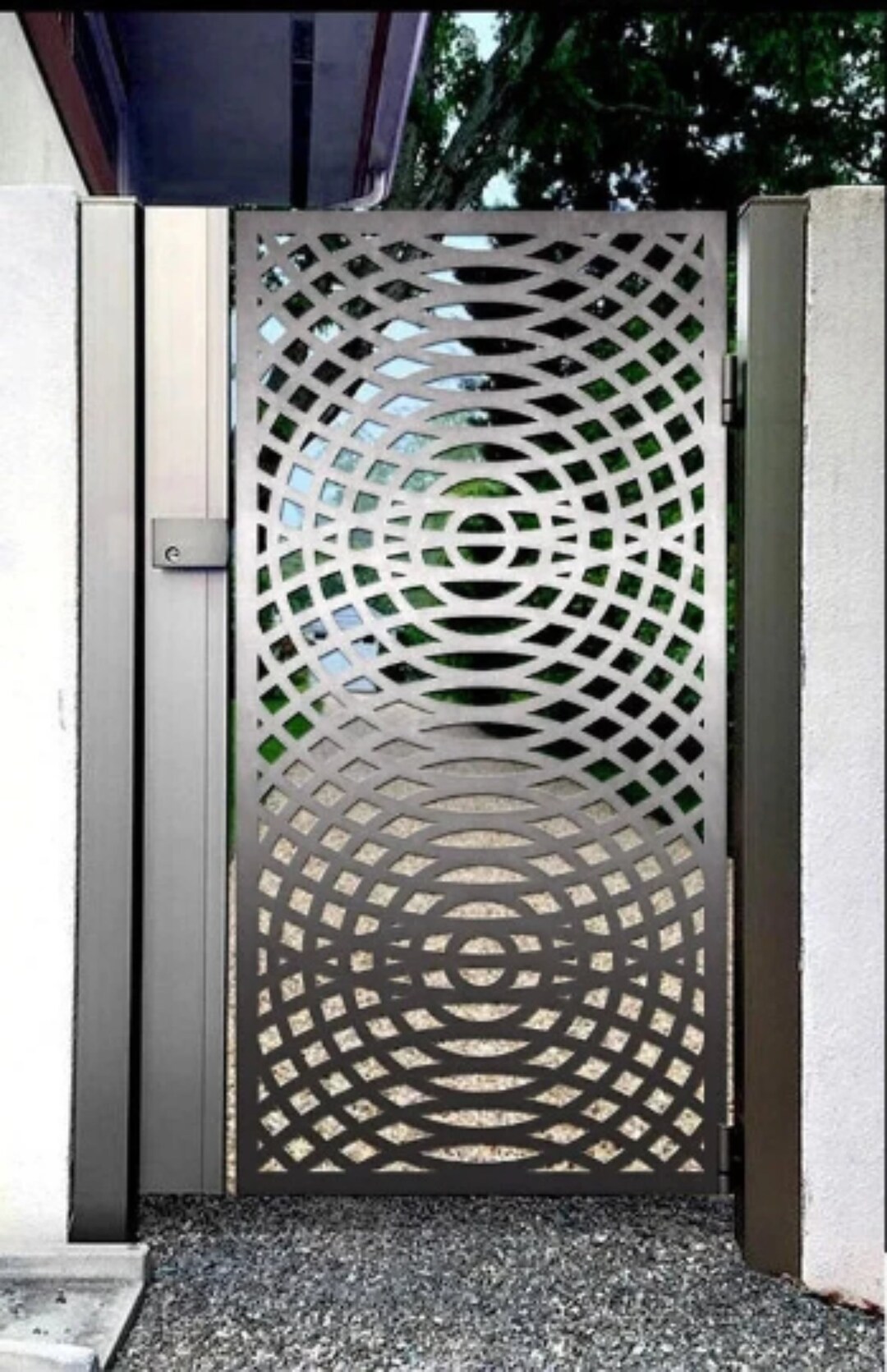 Laser Cut Artistic Circular Design Metal Walk Through Gate Etsy