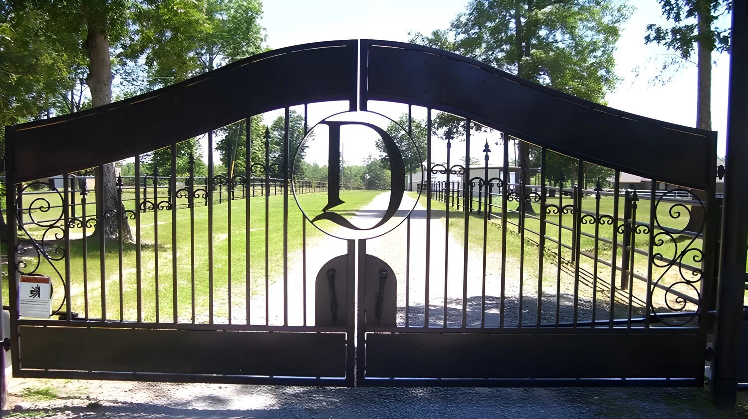 Iron Driveway Gates Design Initials
