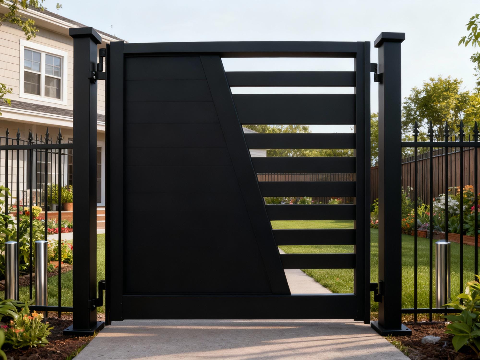 Slant Form Passage – Modern Diagonal Panel Man Door With Horizontal ...