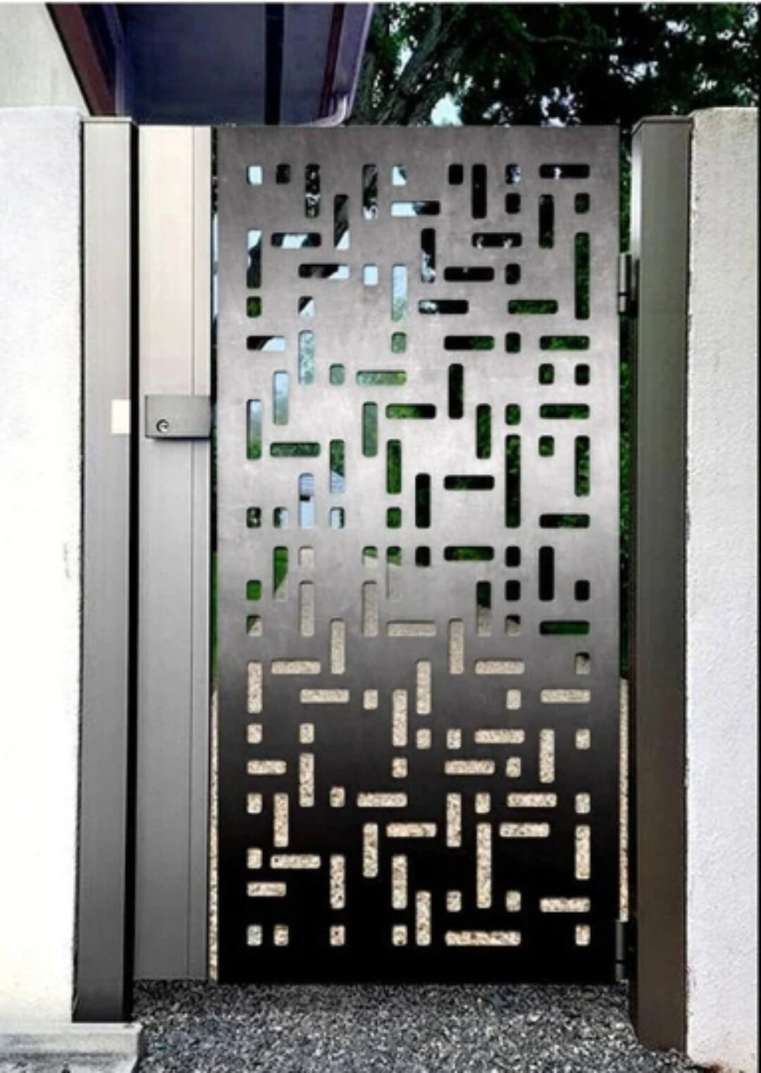 Classic Artistic Linear Design Iron Garden Gate | Modern Fabrication ...