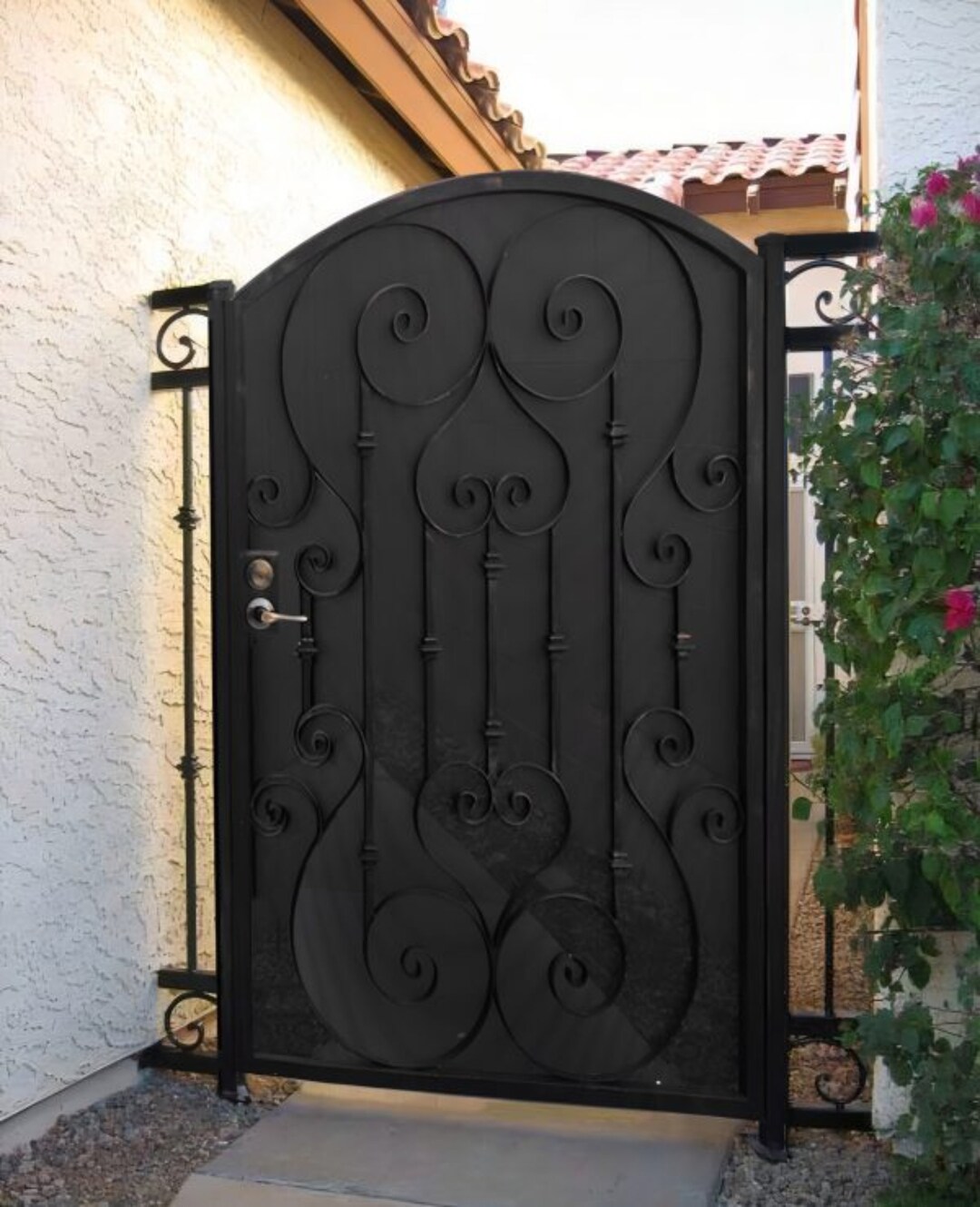 Vintage Block Metal Spiral Design Gate | Custom Fabrication Metal Side ...