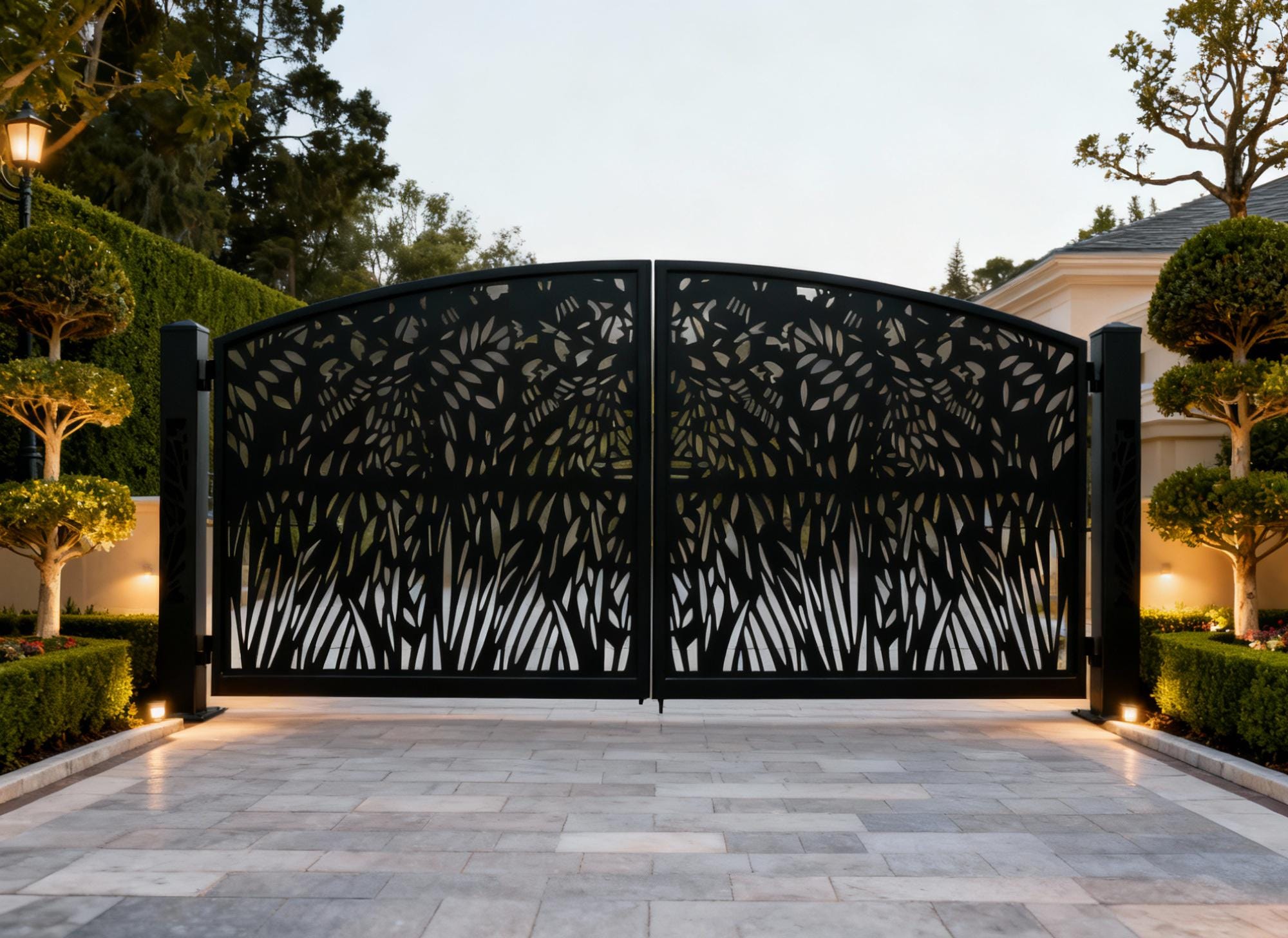 Modern Laser Cut Bush Design Entry Gate| Custom Fabrication Heavy Duty ...