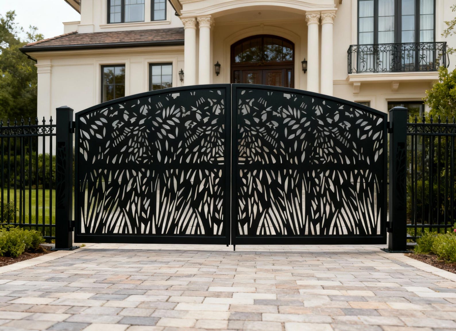 Modern Laser Cut Bush Design Entry Gate| Custom Fabrication Heavy Duty ...